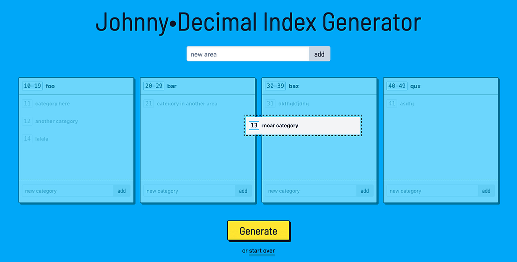 Alpha: Drag-n-drop J.D Index Generator - 11 Core concepts - Johnny ...