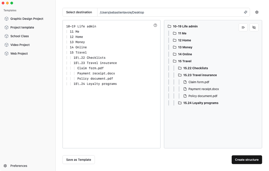 File Architect - A tool to help create file structures - 31 Apps and utilities - Johnny.Decimal ...